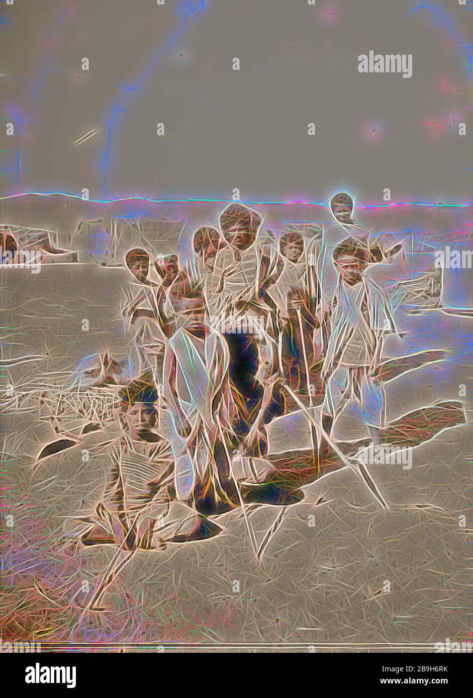 Egyptian characters, etc. Group of Bisharin men. 1900, Egypt Stock ...