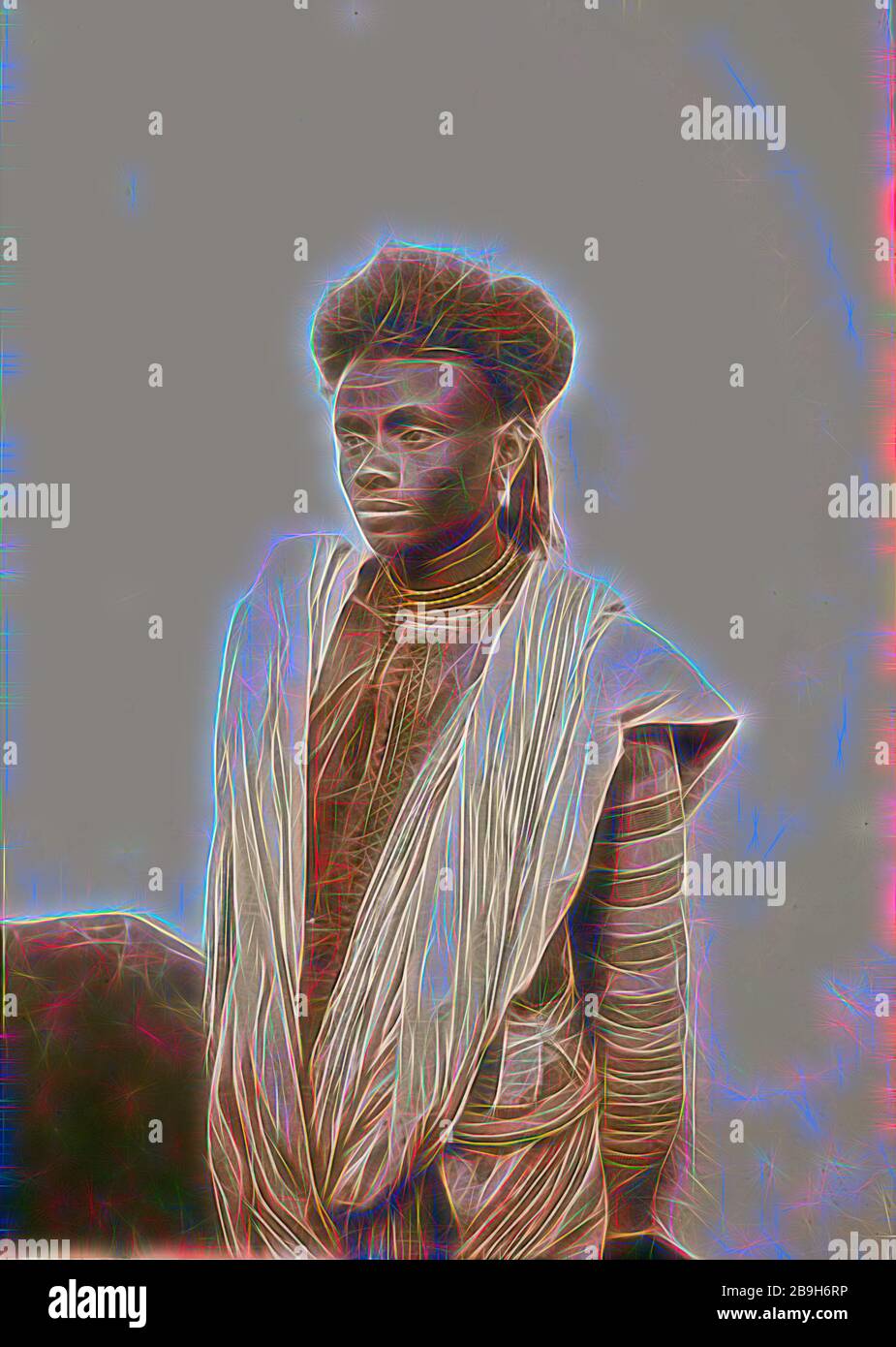 Egyptian characters, etc. Bust of Bisharin boy. 1900, Egypt Stock Photo ...