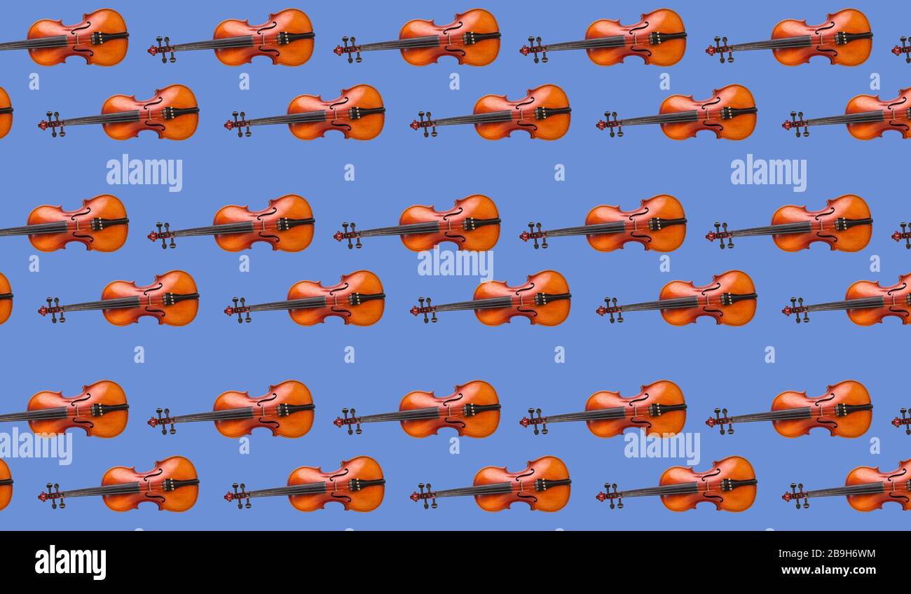 Violin seamless pattern on blue Background. Seamless pattern violin ...