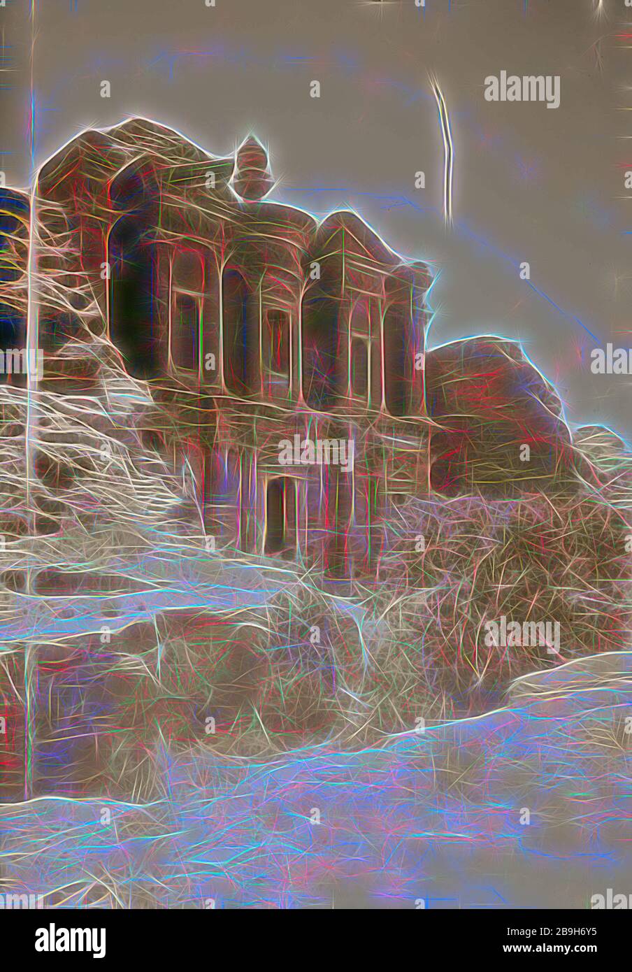 Petra in Transjordan. Temple of Ed-Deir from the N.W. 1900, Jordan ...