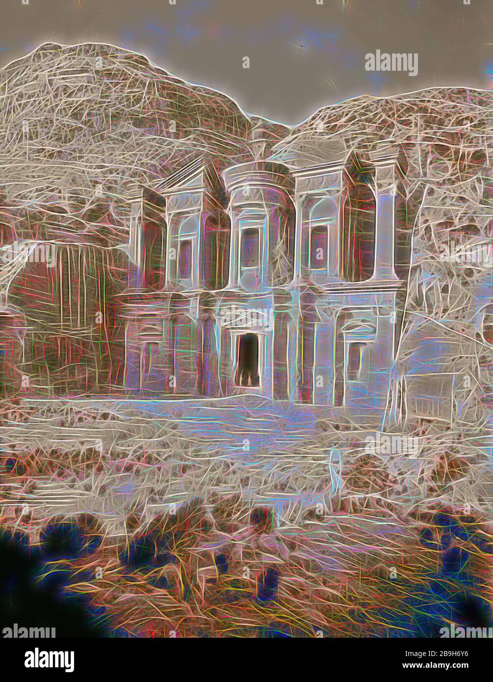 Petra in Transjordan. Temple of Ed-Deir from the S.W. 1900, Jordan ...