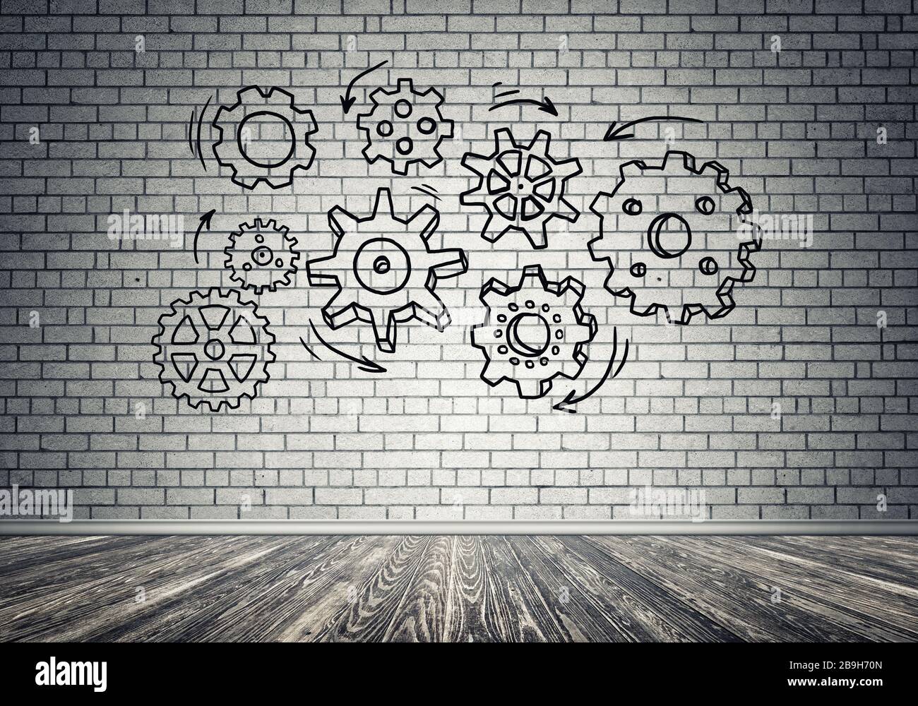 Gear mechanism as teamwork concept Stock Photo - Alamy