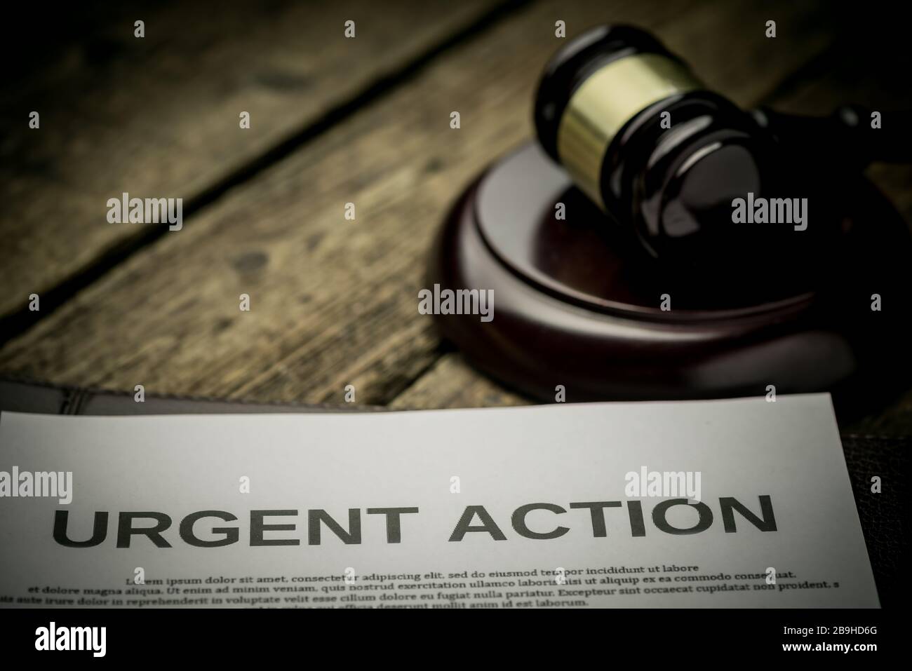 Document Urgent Action with gavel. Class action concept Stock Photo - Alamy