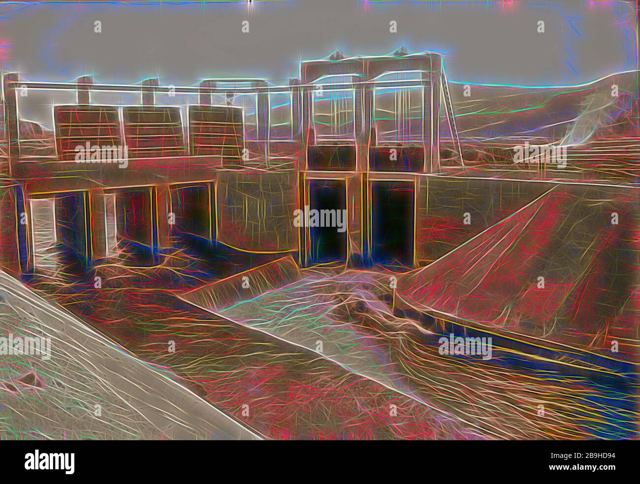 The Palestine Electric Corporation power plant. The P.E.C. sluice gates ...