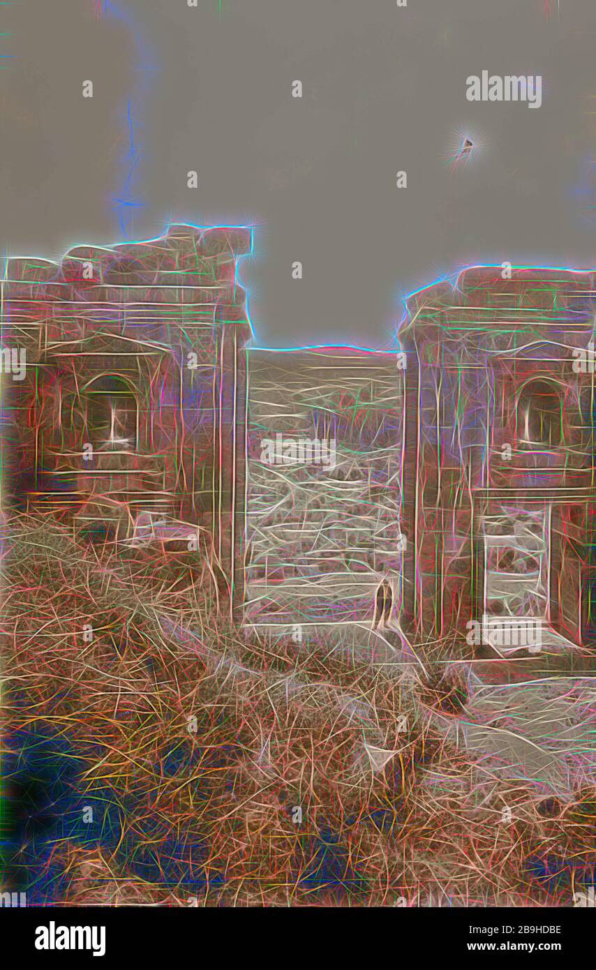 Ruins of Jerash (Gerasa). Gateway to Temple of Artemis. Reverse view of ...