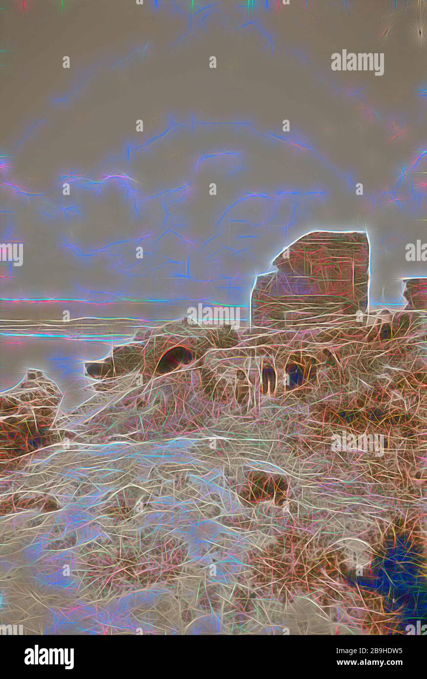 Northern views. Athlit. Silhouette of Crusader castle. 1920, Israel ...