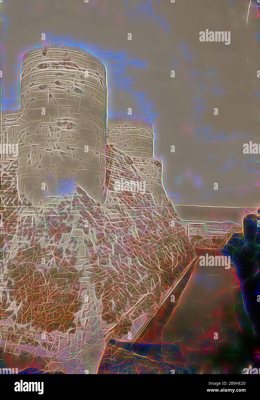 Krak de Chevaliers (Kala't el-Husn). The inner moat flooded. 1920 ...