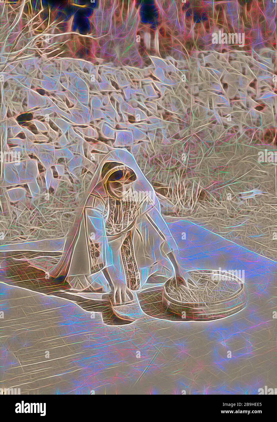 Agriculture, Primitive methods of rubbing and grinding wheat. 'Rubbing ...