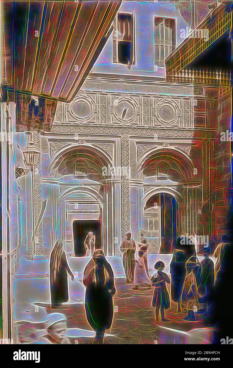 Cairo and district, Egypt. Mosque of el-Azhar. South entrance showing ...