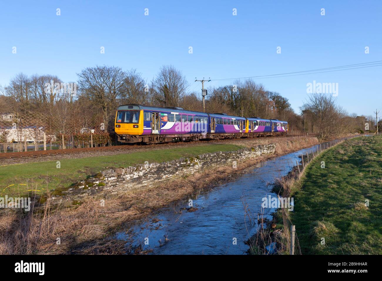 Former Northern rail class 142 pacer trains 142028 + 142060 passing ...