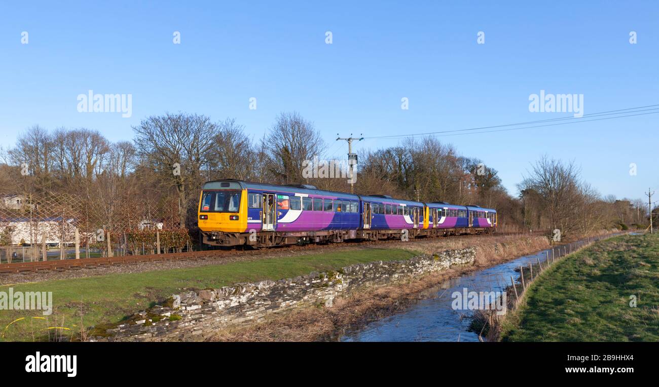 Former Northern rail class 142 pacer trains 142028 + 142060 passing ...