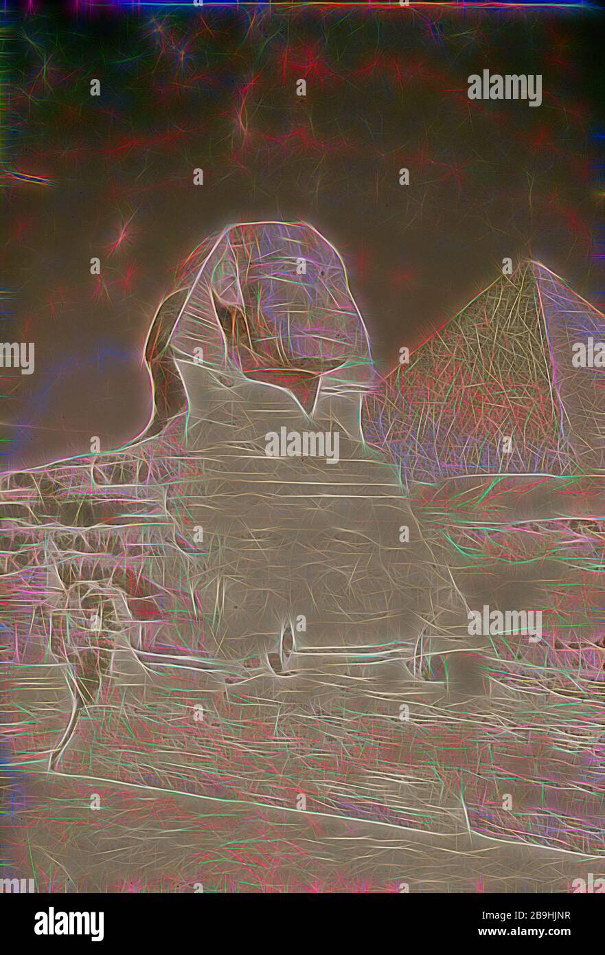 Egypt. Sphinx & pyramids. The Sphinx (3/4 face) & pyramid. 1934, Egypt ...