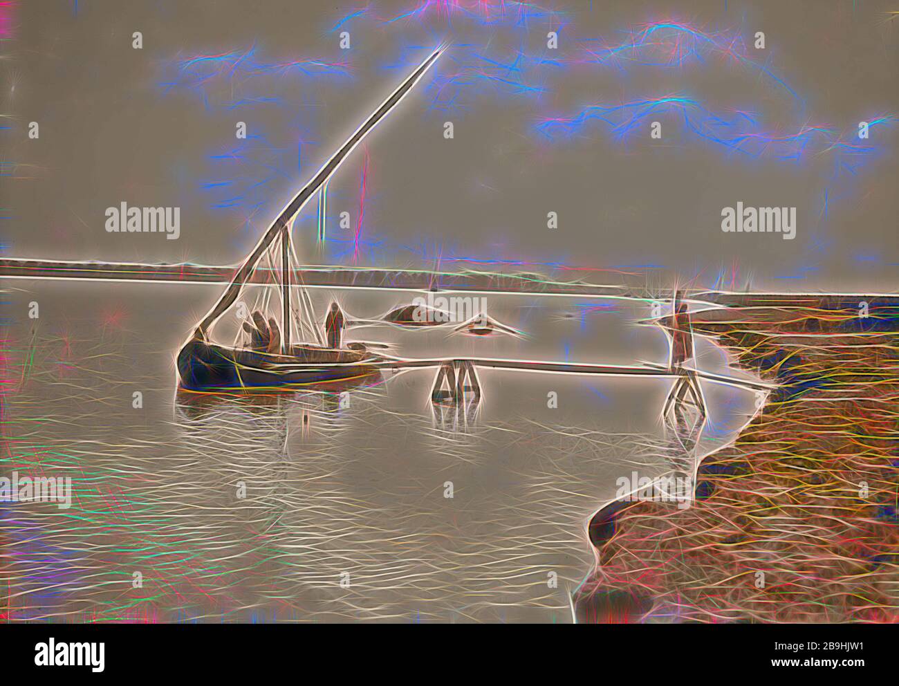 Egypt. River scenes. The Nile. Artistic scenes south of Cairo with ...