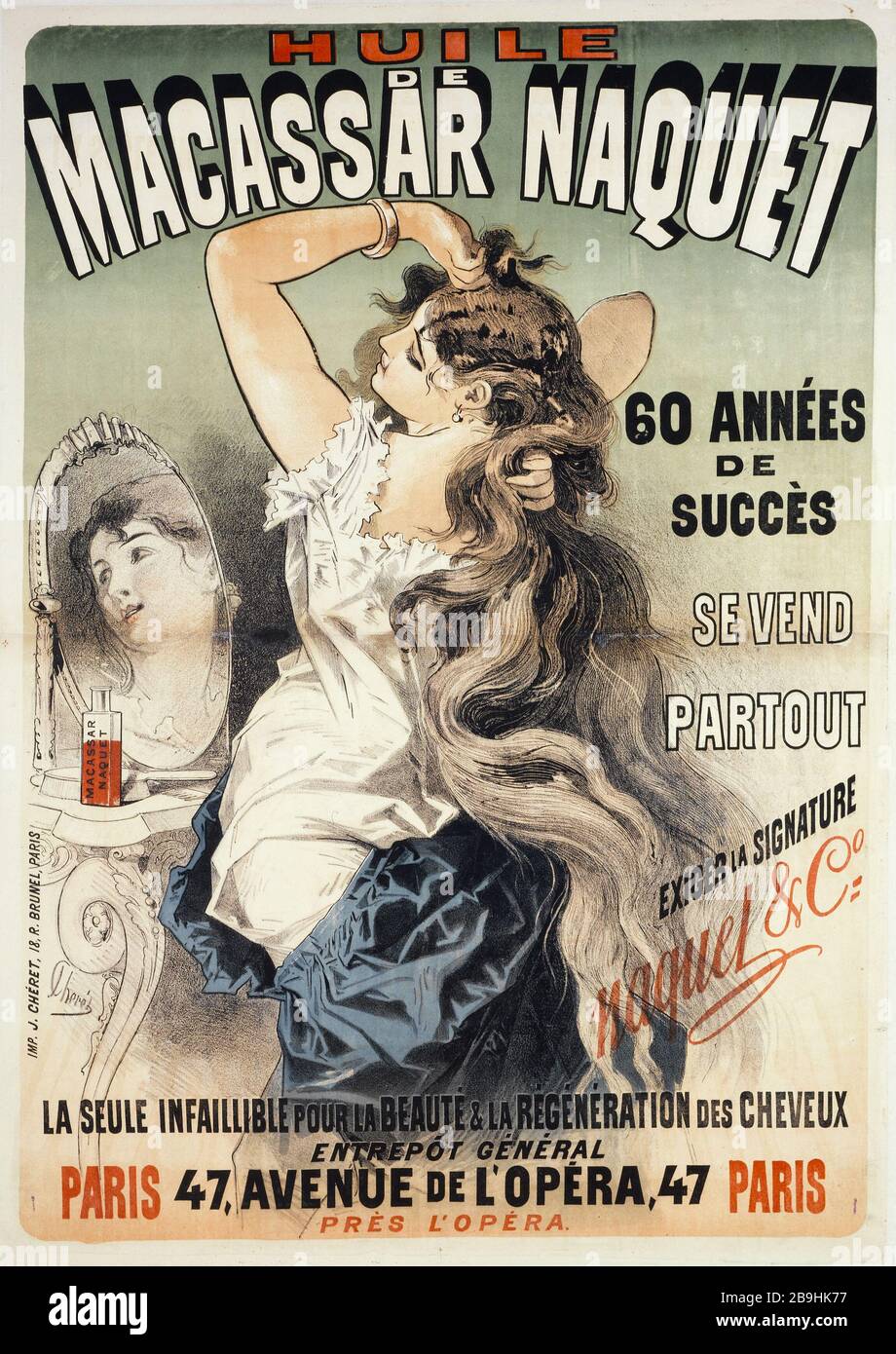 OIL MACASSAR NAQUET Jules Chéret ; Imprimerie J. Cheret (1836 - 1932 ...