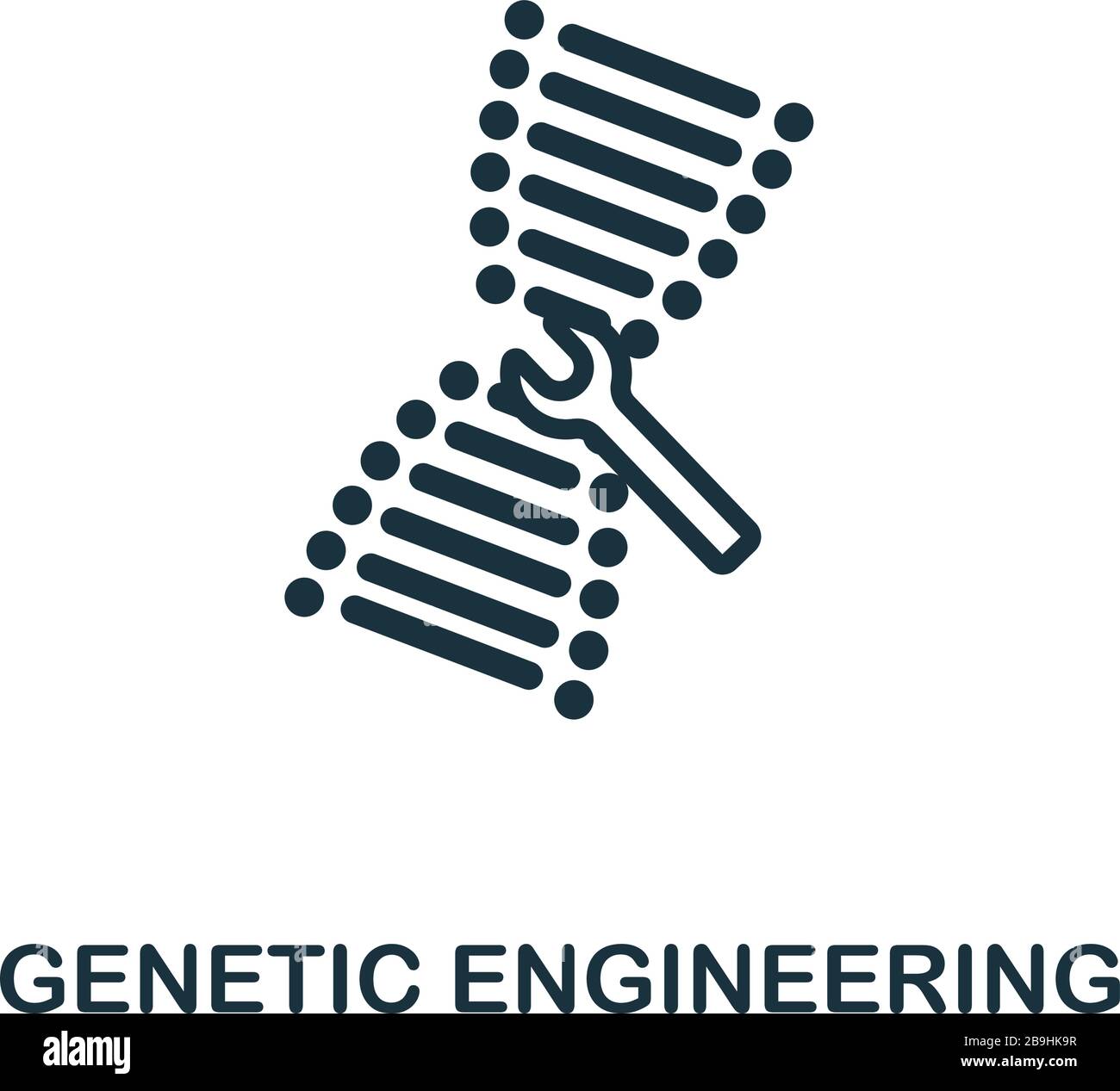 Genetic Engineering icon. Simple line element from biotechnology icons ...