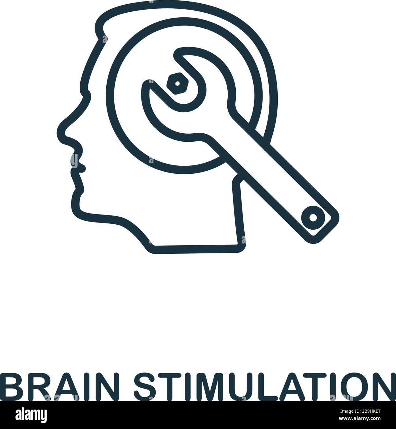 Brain Stimulation icon. Simple line element from biotechnology icons ...