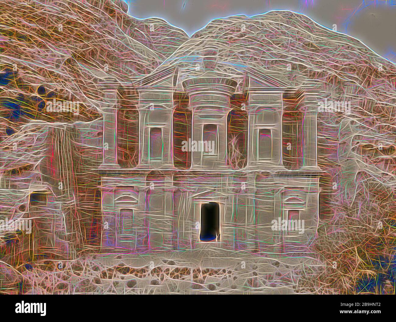 Petra. Ed-Deir. Front view. 1940, Jordan, Petra (Extinct city Stock ...