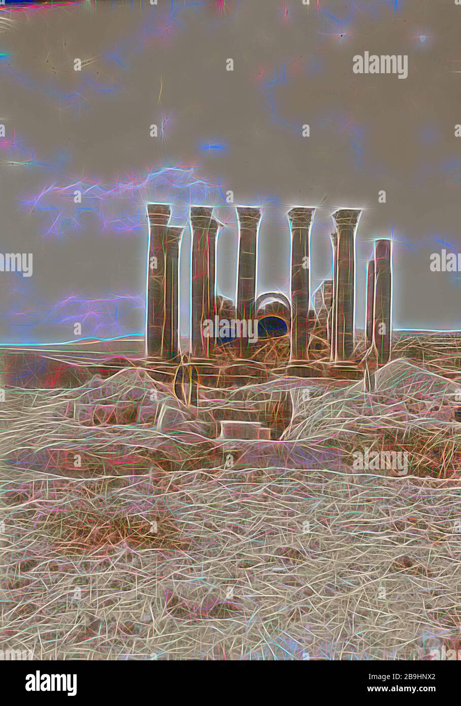 Jerash & pillars of Artemis. 1940, Jordan, Gerasa (Extinct city Stock ...