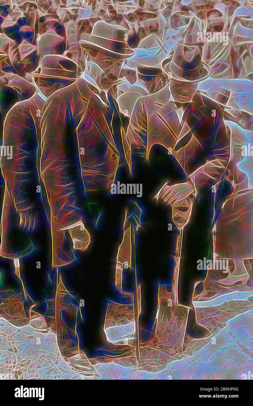 Sir Herbert Samuel and Winston Churchill at tree planting ceremony, on ...