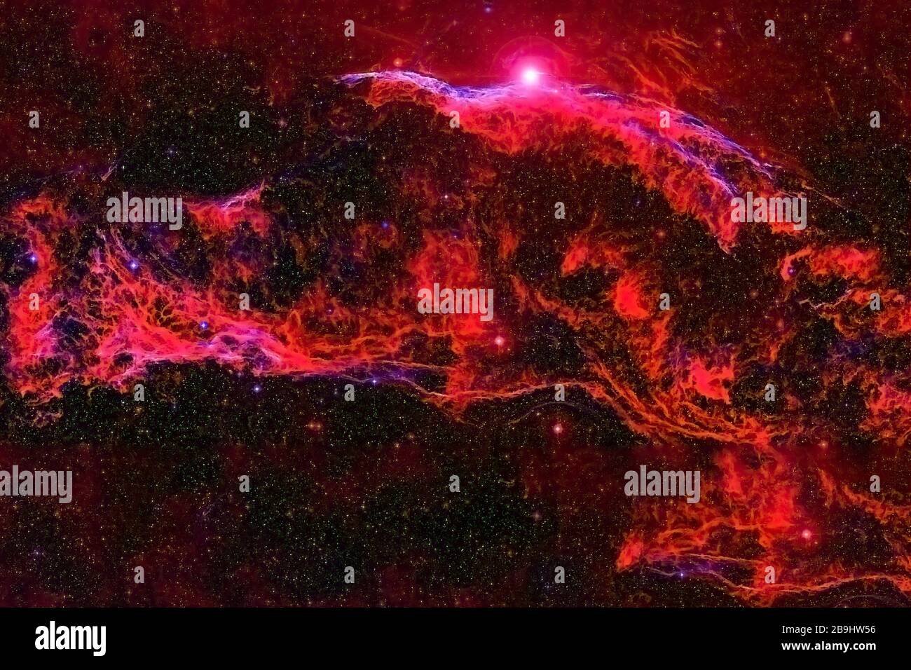 Red galaxy in deep space. Elements of this image furnished by NASA were ...