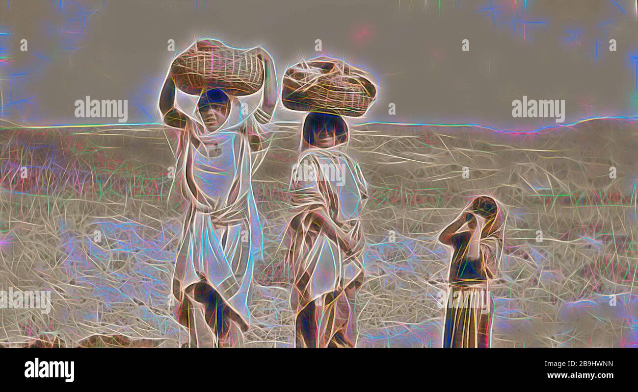 Native women with their baskets. 1900, Middle East, Israel and/or ...