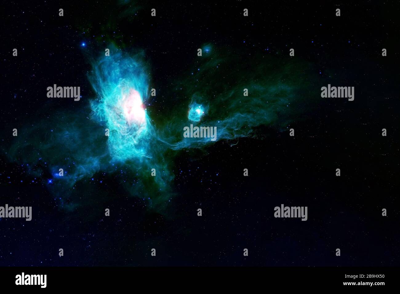 Blue space nebula.Background texture. Elements of this image furnished ...