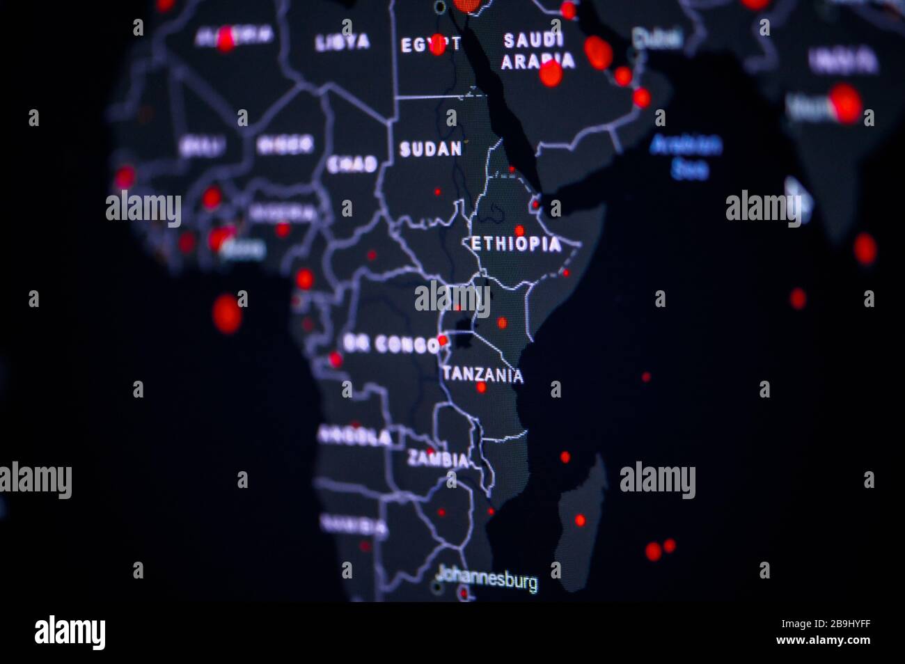 Africa continent map showing central hi-res stock photography and ...