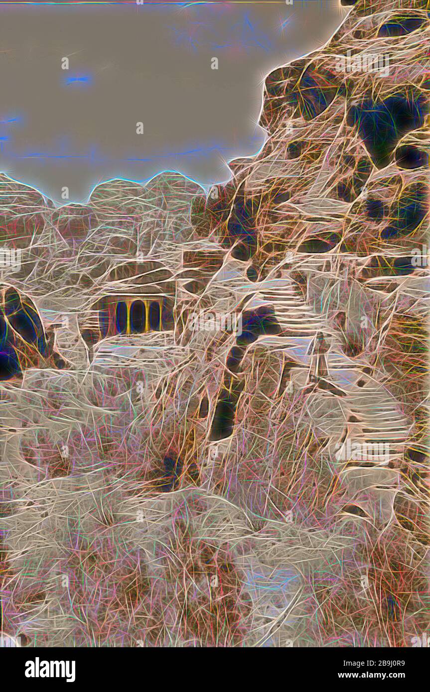 Trans-Jordan. Petra. Stairway to the great high place & funeral chapel ...