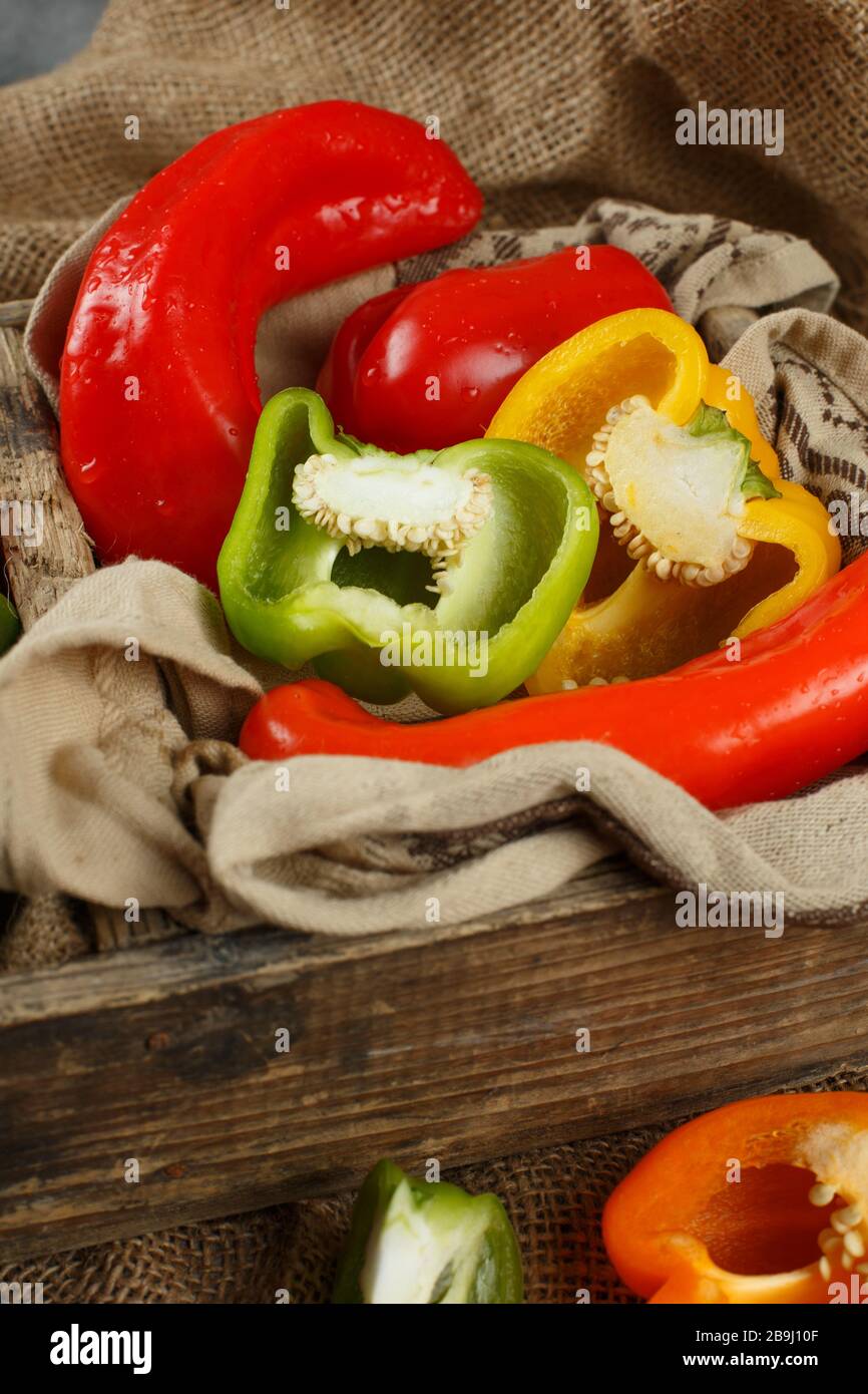 Bell peppers cut in half hi-res stock photography and images - Alamy