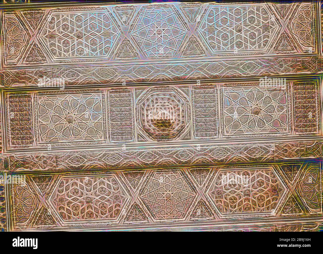 Syria. Damascus. Old arabesque ceiling of a Damascus home. 1898, Syria ...
