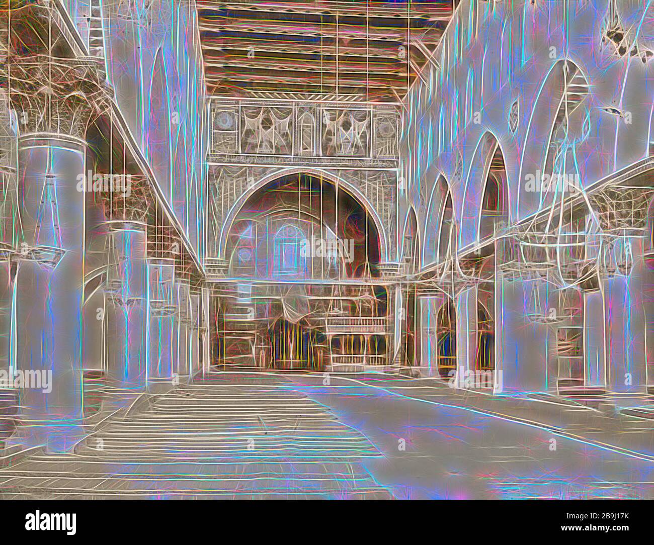 Mosque el-Aksa, al-Aqsa (interior) American Colony, Jerusalem. 1898 ...