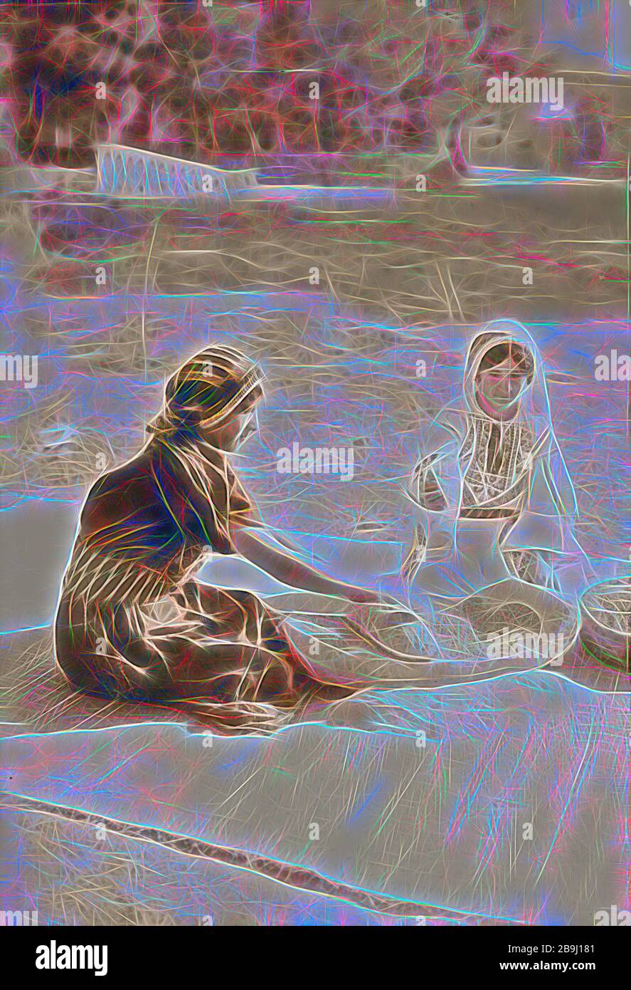 Arab women working primitive grain mill 1900, Middle East, Israel and ...