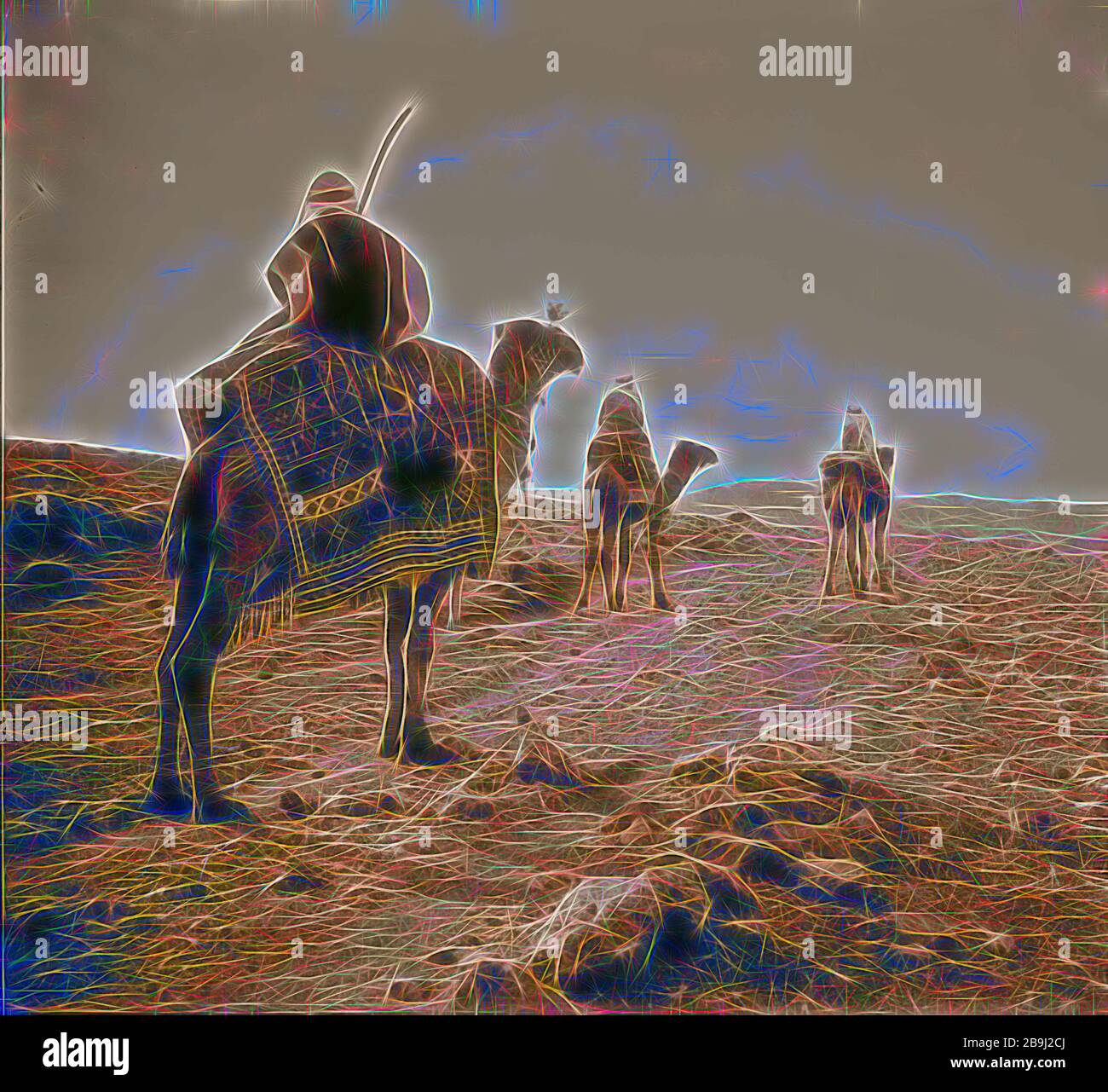 Three 'Wise Men' on way to Bethlehem in distance. 1898, West Bank ...