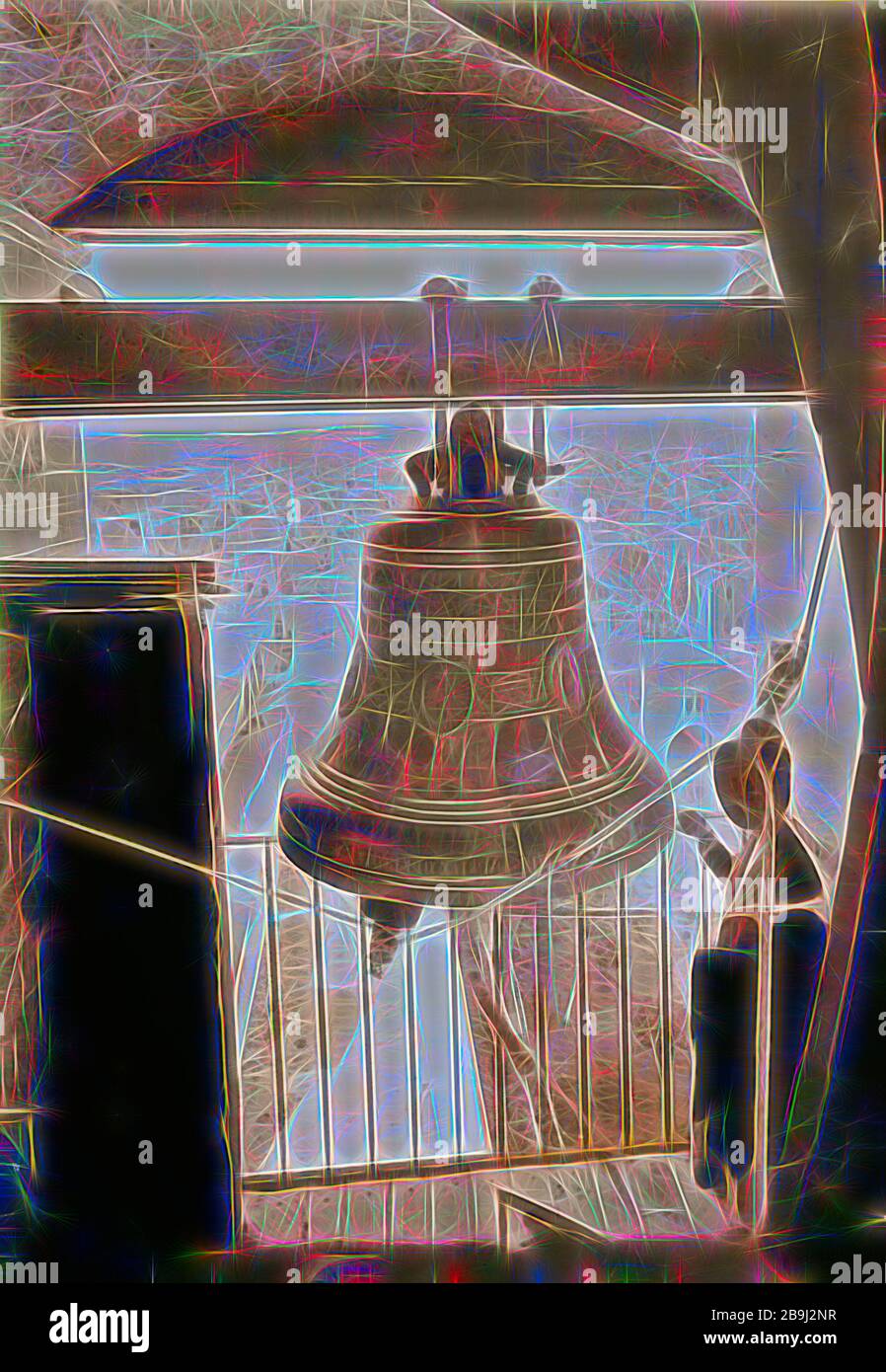 Large bell in Greek Orthodox belfry of Church of Nativity in Bethlehem ...