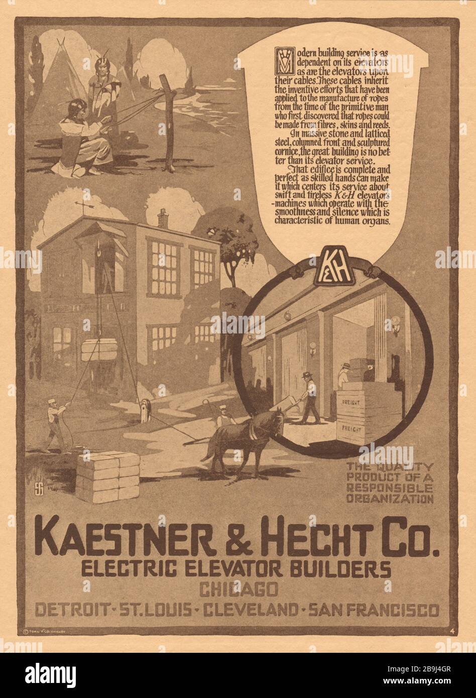 Kaestner & Hecht Co. Electric elevator builders. Chicago, Detroit, St ...