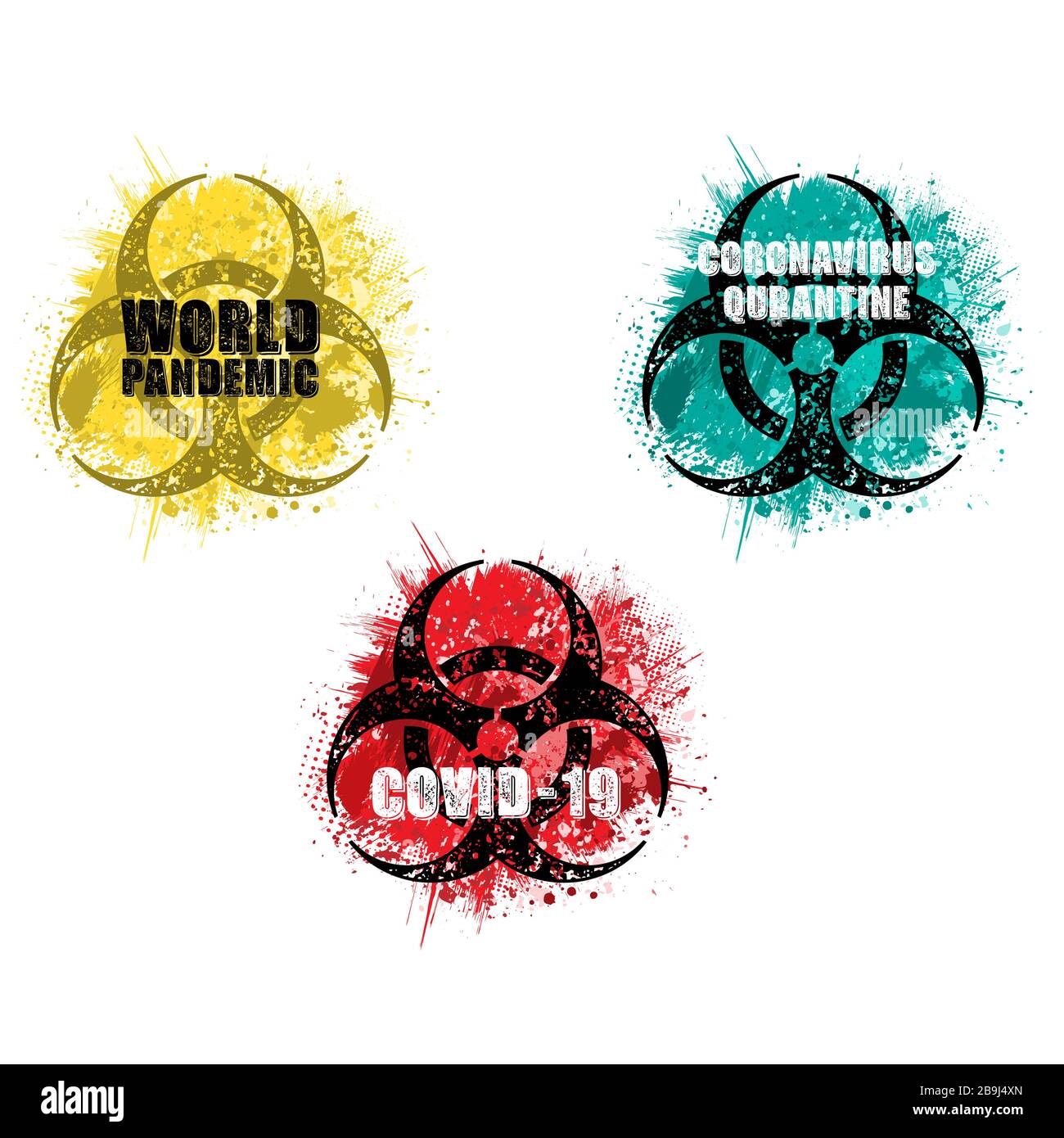Grunge circle virus hazard set Stock Vector Image & Art - Alamy