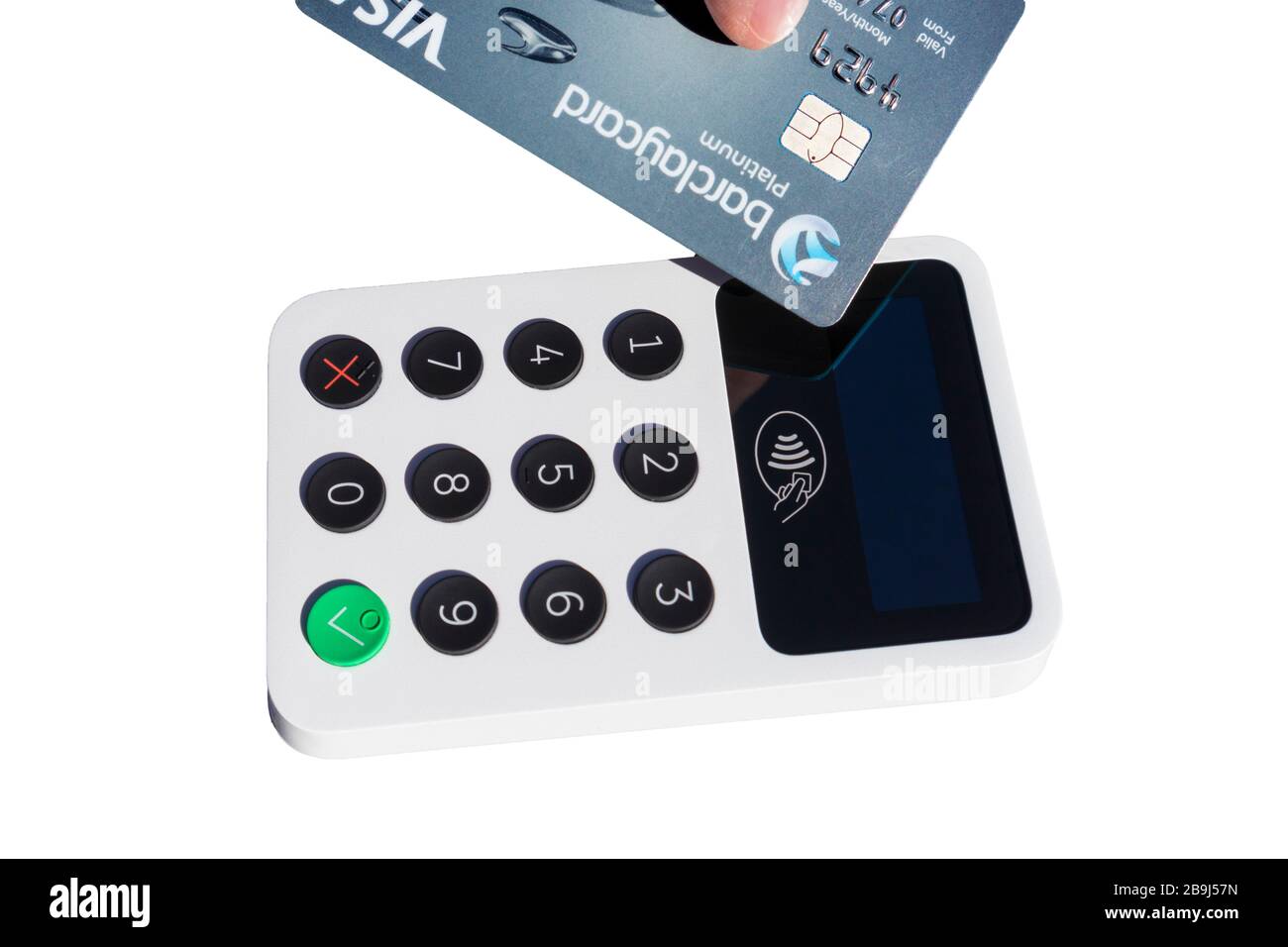 iZettle contactless card reader and visa barclaycard credit card on ...