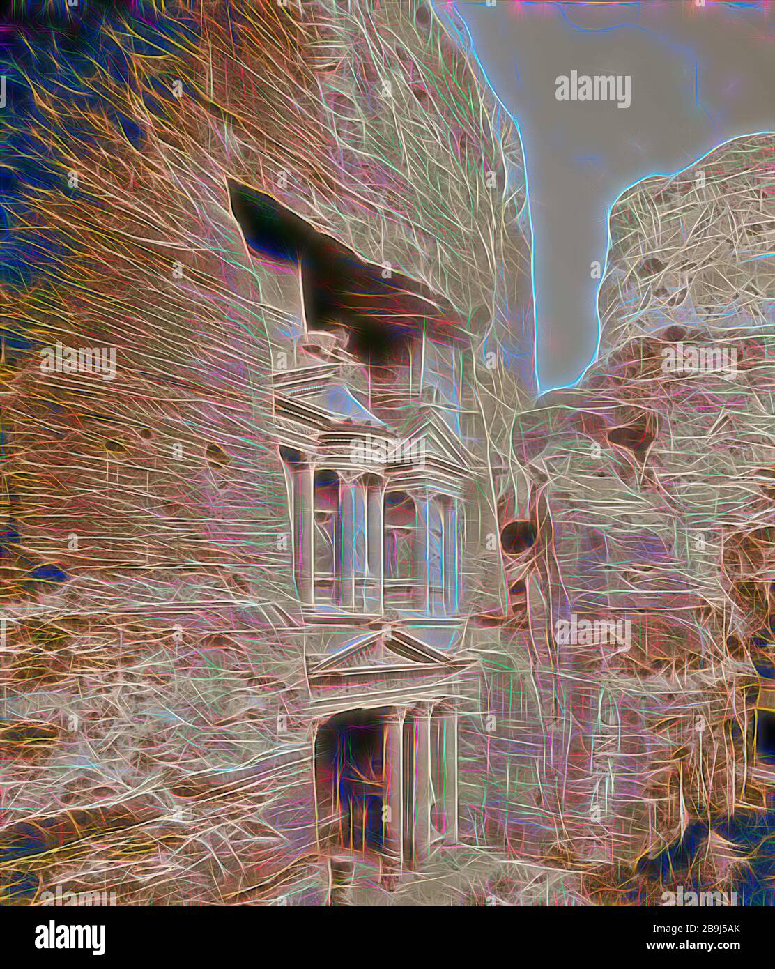 Petra. Temple of el-Khazneh from the southeast. 1898, Jordan, Petra ...