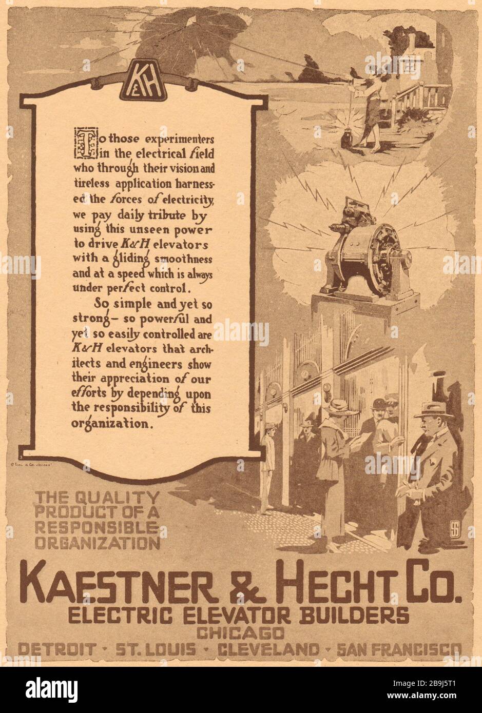 Kaestner & Hecht Co. Electric elevator builders. Chicago, Detroit, St ...
