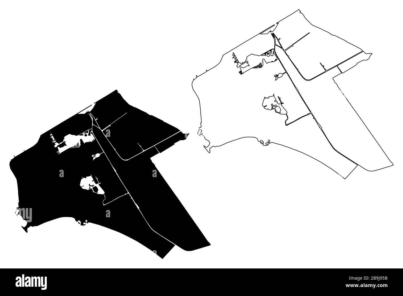 Almere City (Kingdom of the Netherlands, Holland, Flevoland) map vector ...