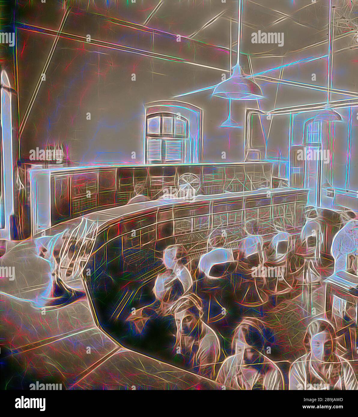 Semi-circular switchboard room. 1898, Middle East, Israel and/or ...