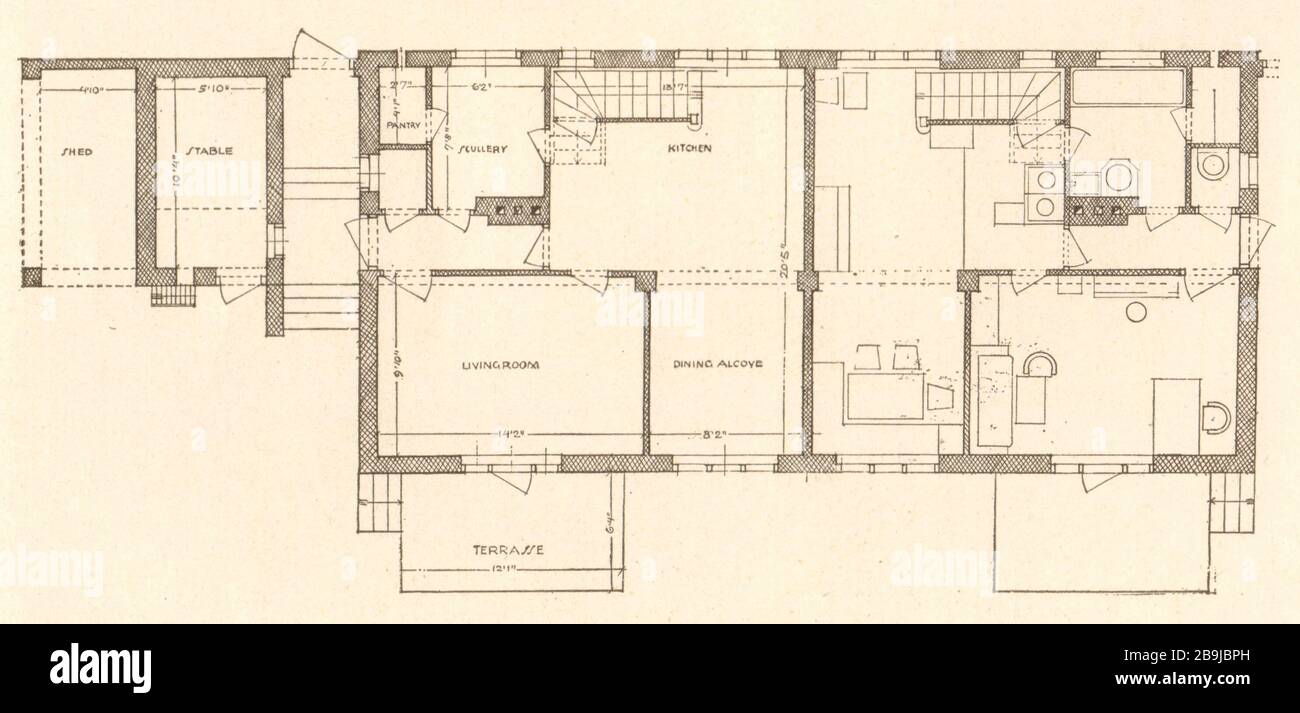 Government housing development, Vienna, Austria. First floor plan, semi ...