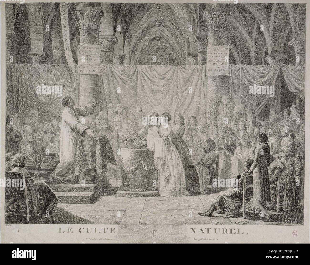 Mallet - WORSHIP NATURAL "Le culte naturel", gravure de Mallet. Paris ...