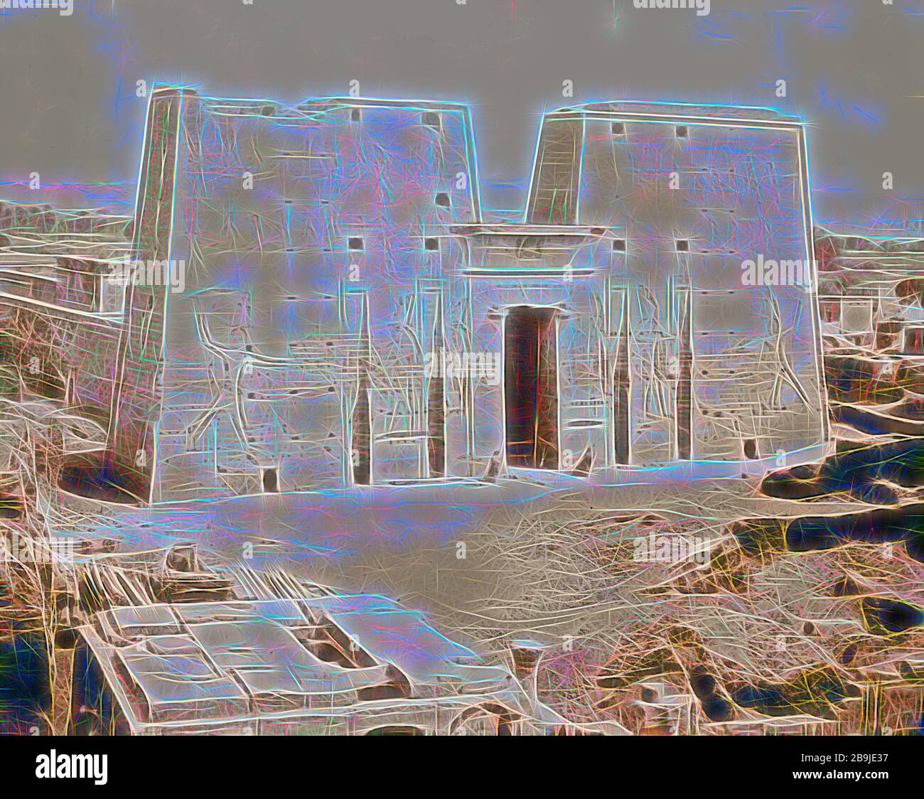 Temple of Horus, Edfu, Egypt. 1898, Egypt, Idfū Stock Photo - Alamy