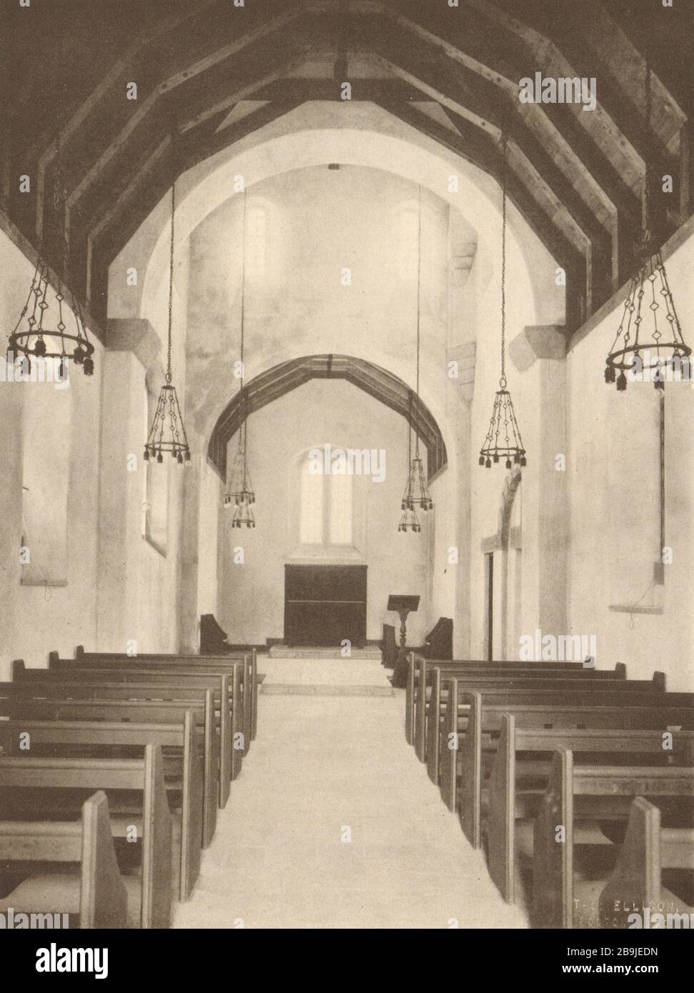 Cemetery Chapel, Nahant, Massachusetts. Interior, view from the rear ...