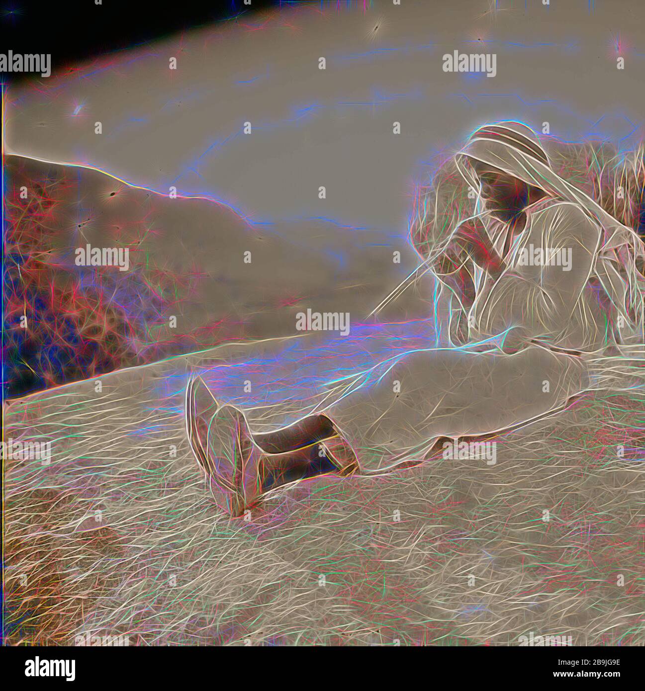 Shepherd playing flute 1898, Middle East, Israel and/or Palestine Stock ...