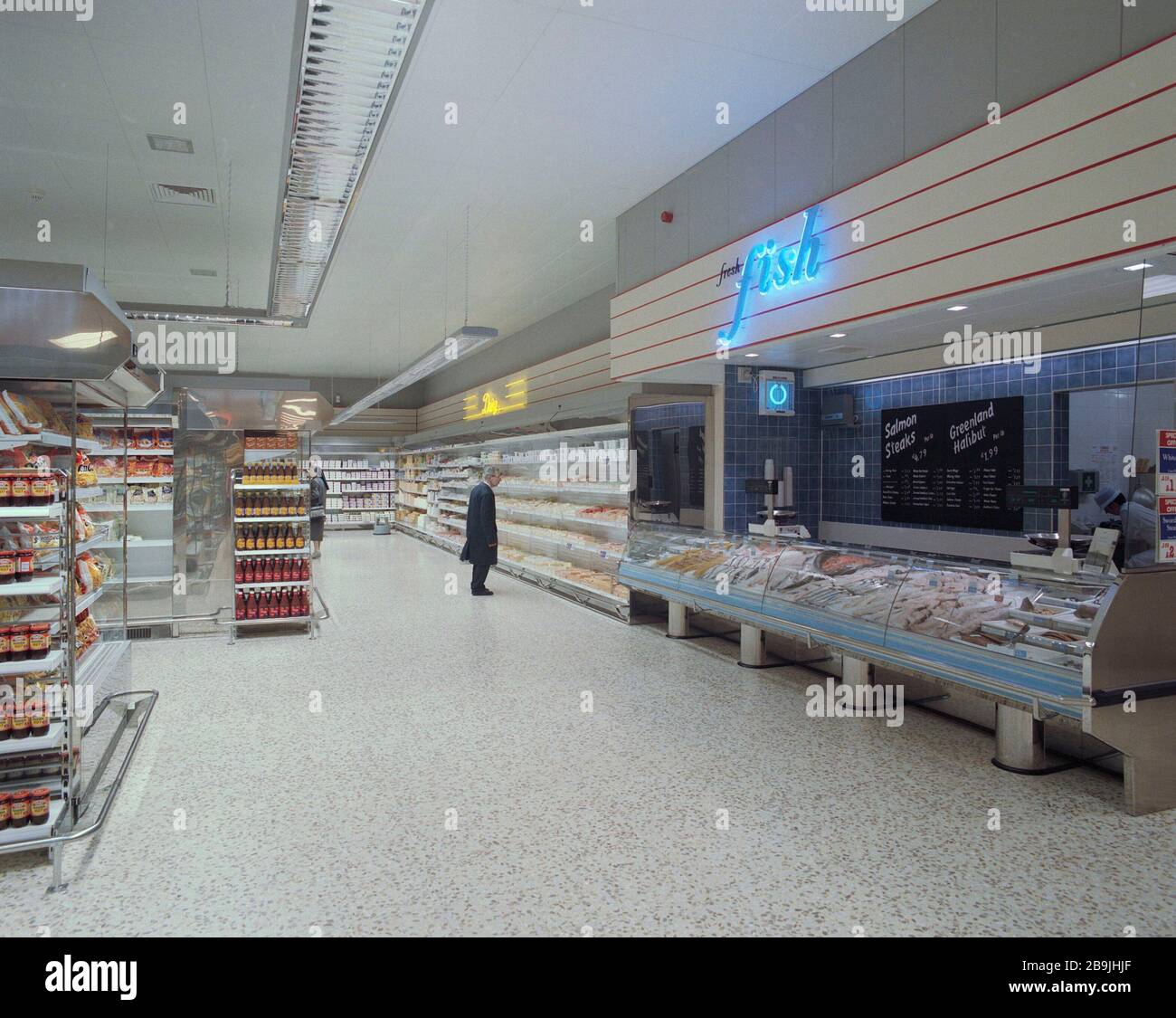 Brand new Tesco store in 1991, in Barrow in Furness, NW England, UK ...