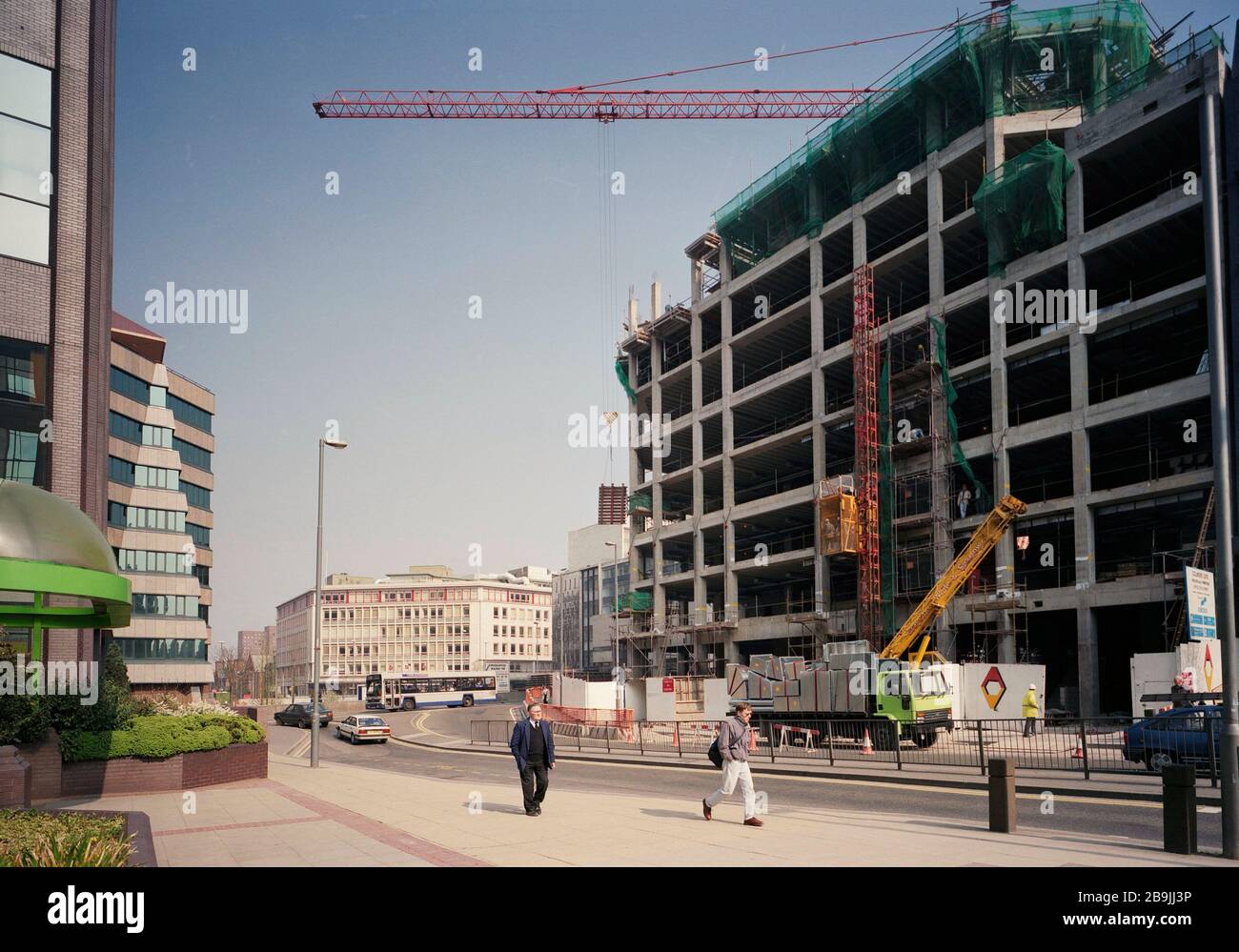 Construction in Colmore Row, Birmingham City Centre, West Midlands, UK ...