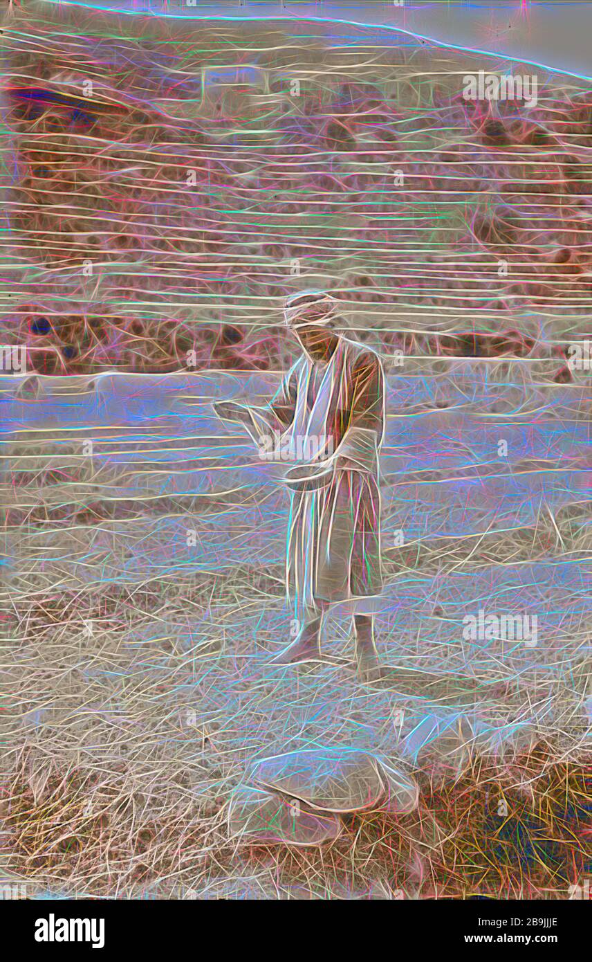 Arab peasant sowing grain. 1898, Middle East, Israel and/or Palestine ...