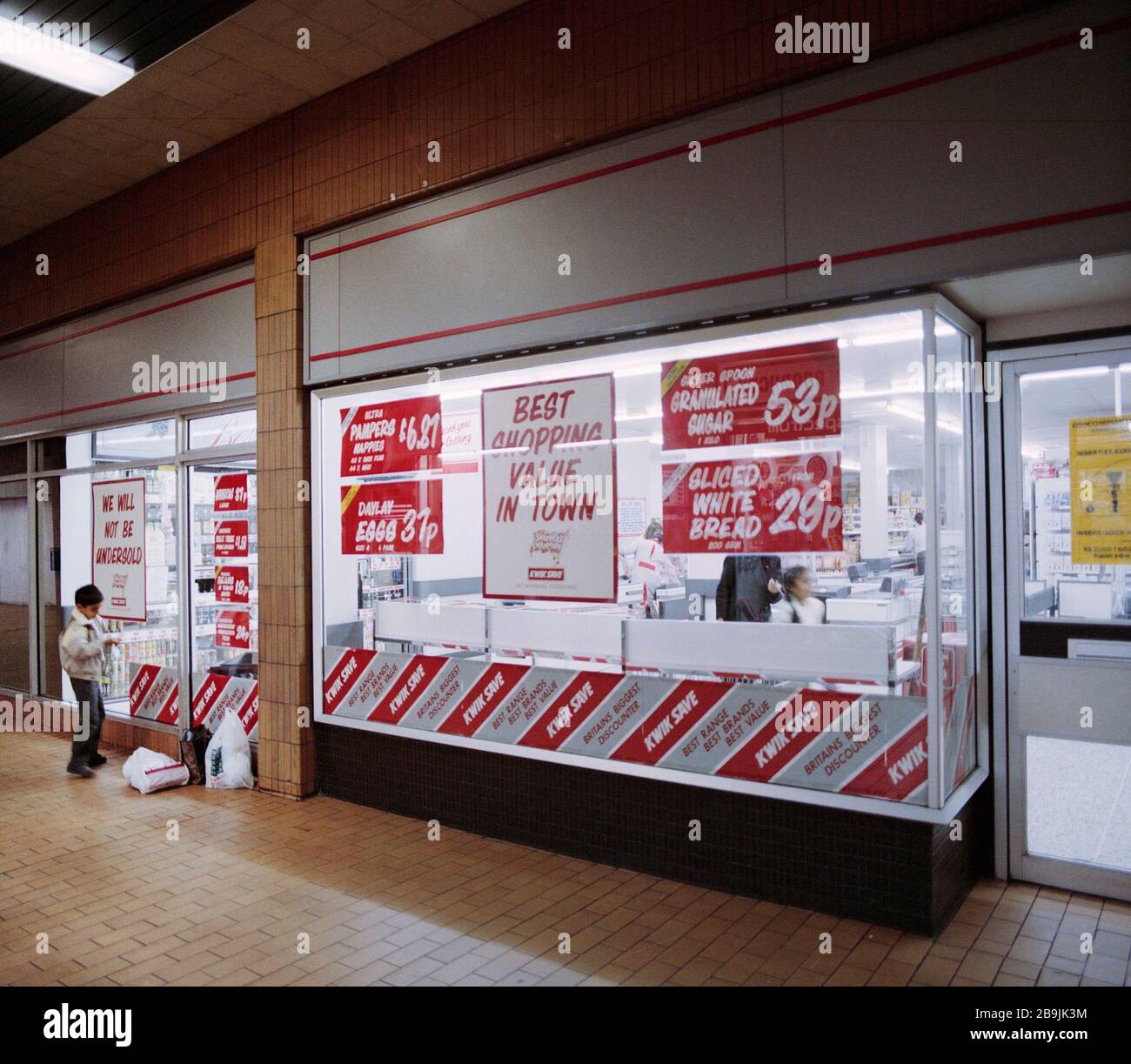 Kwik Save supermarkets in 1991, in north west England, UK Stock Photo ...